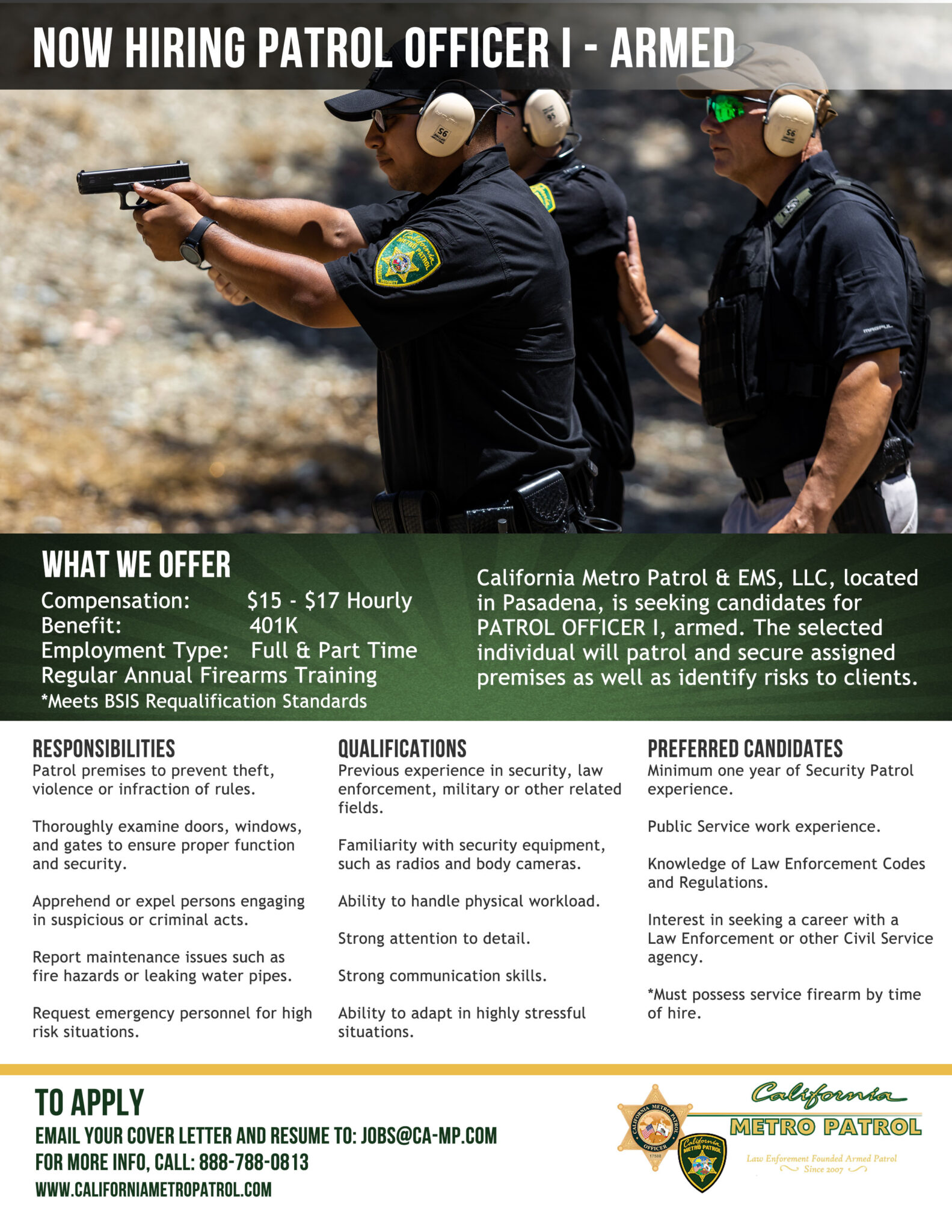 Careers California Metro Patrol